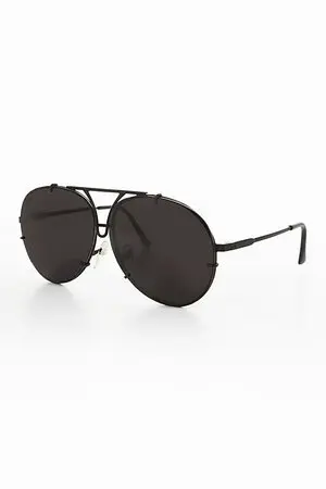 SUNGLASS MUSEUM Vintage Vossie Rimless Aviator Sunglasses