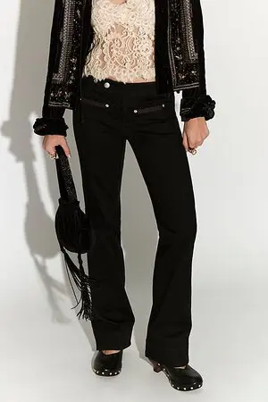 Free People We The Free Hot Take Low-rise Slim Flare Pants - Black