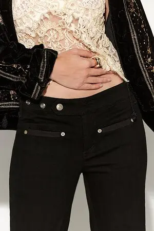 Free People We The Free Hot Take Low-rise Slim Flare Pants - Black
