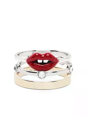 Marc Jacobs Lips Ring Set Of Three - Silver