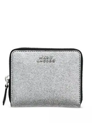 Marc Jacobs The Coated Glitter Leather Wallet - Silver