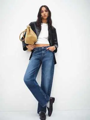REFORMATION Charlee Low Rise Denim Shorts - Blue