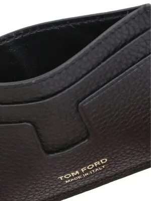 TOM FORD Leather Card Holder - Black