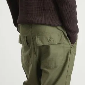 Needles Reversed Sateen String Fatigue Trousers - Olive