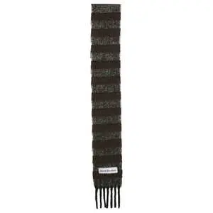 Acne Studios Vonkey Skinny Scarf - Grey/dark Brown
