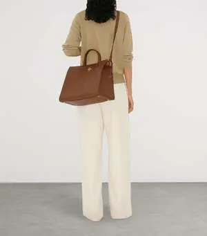 Burberry Calfskin Cotswolds Tote Bag - Brown