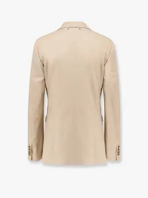 GOLDEN GOOSE Virgin Wool Double-breasted Blazer - Beige