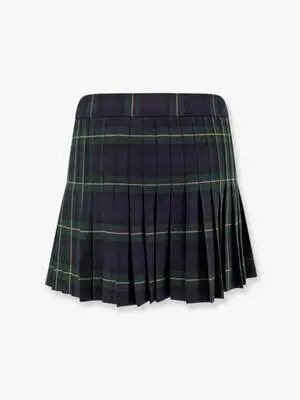 Celine Tartan Wool Kilt Miniskirt