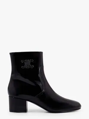 Celine Patent Leather Boots With Triomphe Logo