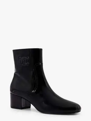 Celine Patent Leather Boots With Triomphe Logo