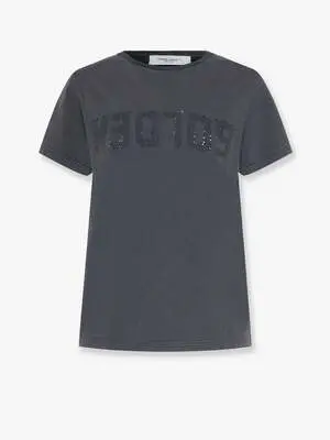 GOLDEN GOOSE Distressed Cotton T-shirt - Grey