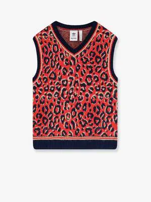 WALES BONNER X ADIDAS Wool-blend Animal Print Sweater Vest