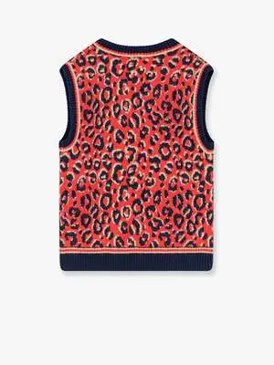 WALES BONNER X ADIDAS Wool-blend Animal Print Sweater Vest