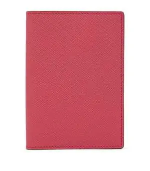 Smythson Panama Leather Passport Holder - Pink