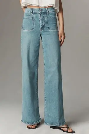 FRAME Le Slim Palazzo High-rise Wide-leg Jeans In Light Wash