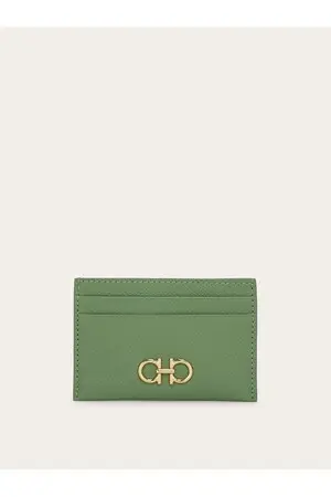 FERRAGAMO Gancini Credit Card Holder - Green