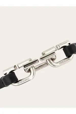 FERRAGAMO Bicolor Gancini Bracelet - Black