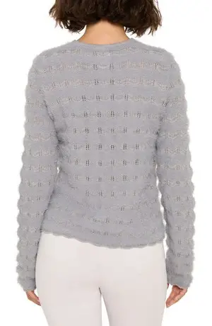 NIC+ZOE Cozy Waves Pointelle Sweater - Shark Grey