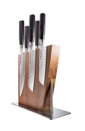 CUISINE::PRO® Damashiro Emperor® 6-piece Nanashi Knife Block - Silver