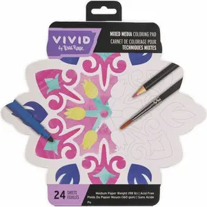 BREA REESE Mixed Media Coloring Pad, Tile - Multicolored