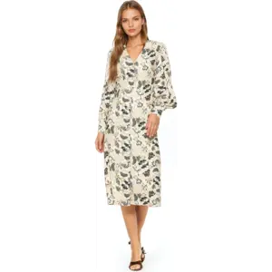 ALEXIA ADMOR Jules Button Down Midi Dress - Ivory Paisley