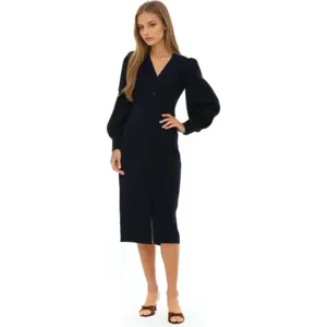 ALEXIA ADMOR Jules Button Down Midi Dress - Navy