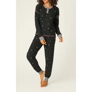 PJ Salvage Ski Jammie Classics Pajamas - Black