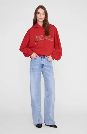 ANINE BING Harvey Oversized Hoodie - Tango Red