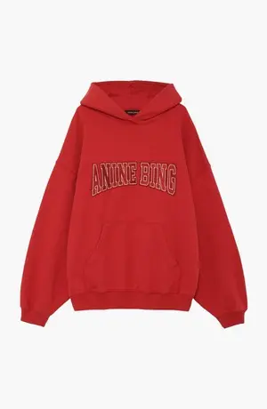 ANINE BING Harvey Oversized Hoodie - Tango Red