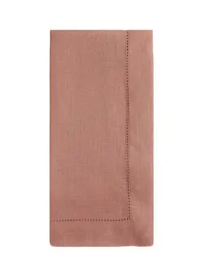 Anaya Linen Hemstitch Napkin Set - Light Copper