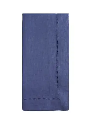 Anaya Linen Hemstitch Napkin Set - Luxe Blue