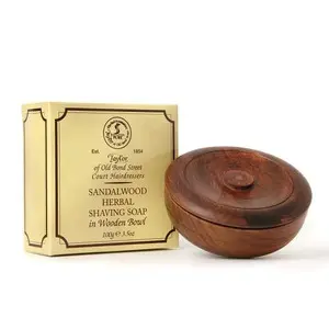 TAYLOR OF OLD BOND STREET Sandalwood Shave Soap In Wooden Bowl - White