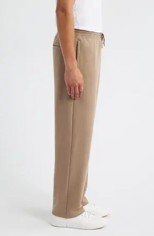 Zella Vital Fleece Pants - Tan Fossil