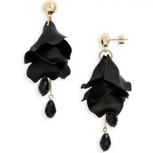 Nordstrom Petal Chandelier Drop Earrings - Black- Gold