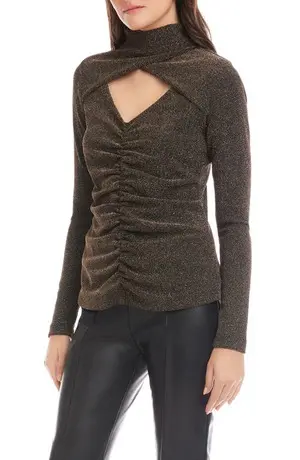 Fifteen Twenty Adina Metallic Crossover Top