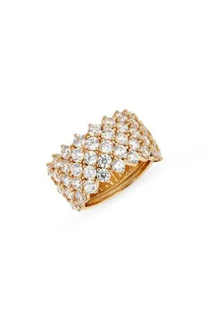 Nordstrom Cubic Zirconia Grid Ring - Clear- Gold