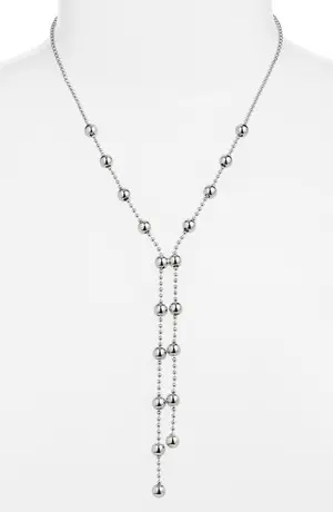 Nordstrom Ball Chain Y Necklace - Silver