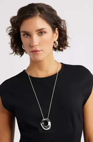Nordstrom Sculptural Twist Pendant Necklace - Silver