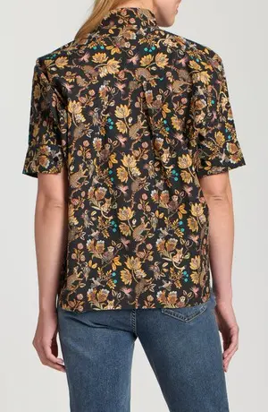 APNY Floral Print Popover Top