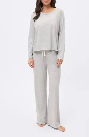 PAPINELLE Jada Long Sleeve Organic Cotton Pajamas - Grey