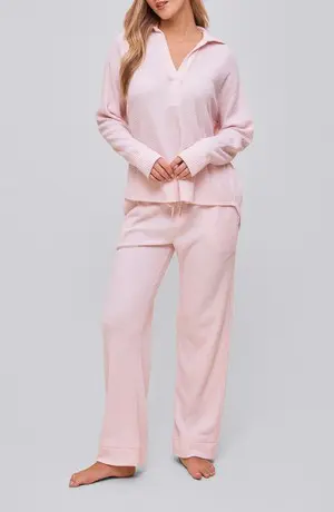 PAPINELLE Super Soft Waffle Knit Pajamas - Winter Rose