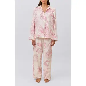 PAPINELLE Coco Cosy Brushed Cotton Blend Pajamas - Ecru