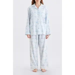 PAPINELLE Snowball Cosy Cotton Blend Pajamas - Winter Blue