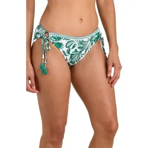 La Blanca Botanical Brocade Side Tie Bikini Bottom - Jungle