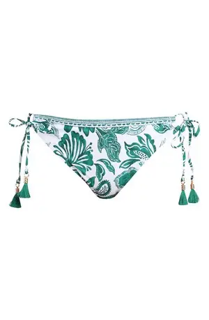 La Blanca Botanical Brocade Side Tie Bikini Bottom - Jungle