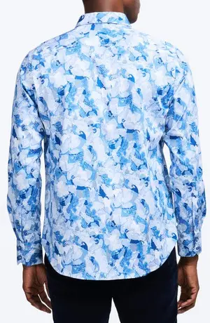 Robert Graham Baskerville Koi Print Stretch Cotton Button-up Shirt