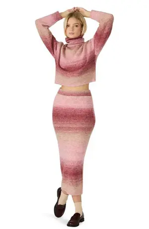 Steve Madden Ombré Striped Knit Pencil Skirt