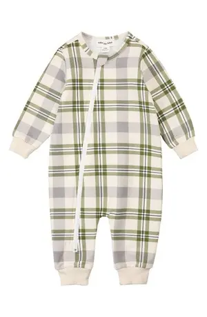 MILES THE LABEL Plaid Full Zip Romper - Beige