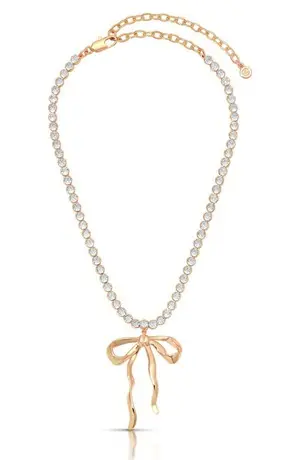 Ettika Bow Organica Pendant Tennis Necklace