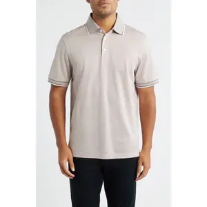 Bugatchi Diamond Piqué Cotton Polo - Cobblestone